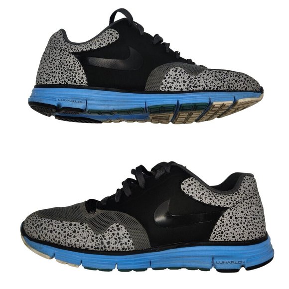 Nike | Shoes | Nike Lunar Safari Fuse Running Shoe Sz5 Black Blue ...
